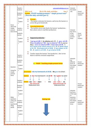 Ms1 full sequence 3 me & my daily activities | PDF