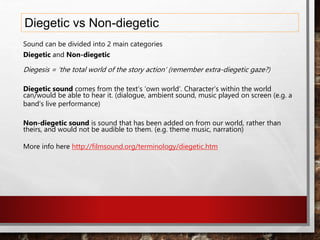 Media Studies Moving image analysis sound | PPTX