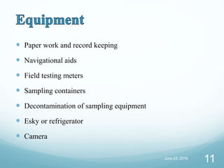 Planning A Sampling Event of Water and Wastewater | PPTX