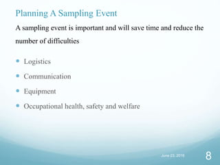 Planning A Sampling Event of Water and Wastewater | PPTX
