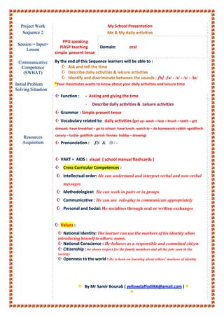 Ms1 sequence 3 me & my daily activities | PDF