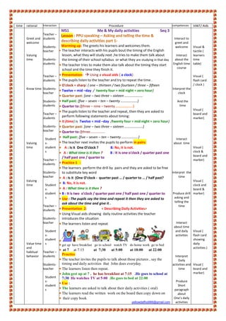 Ms1 sequence 3 me & my daily activities | PDF