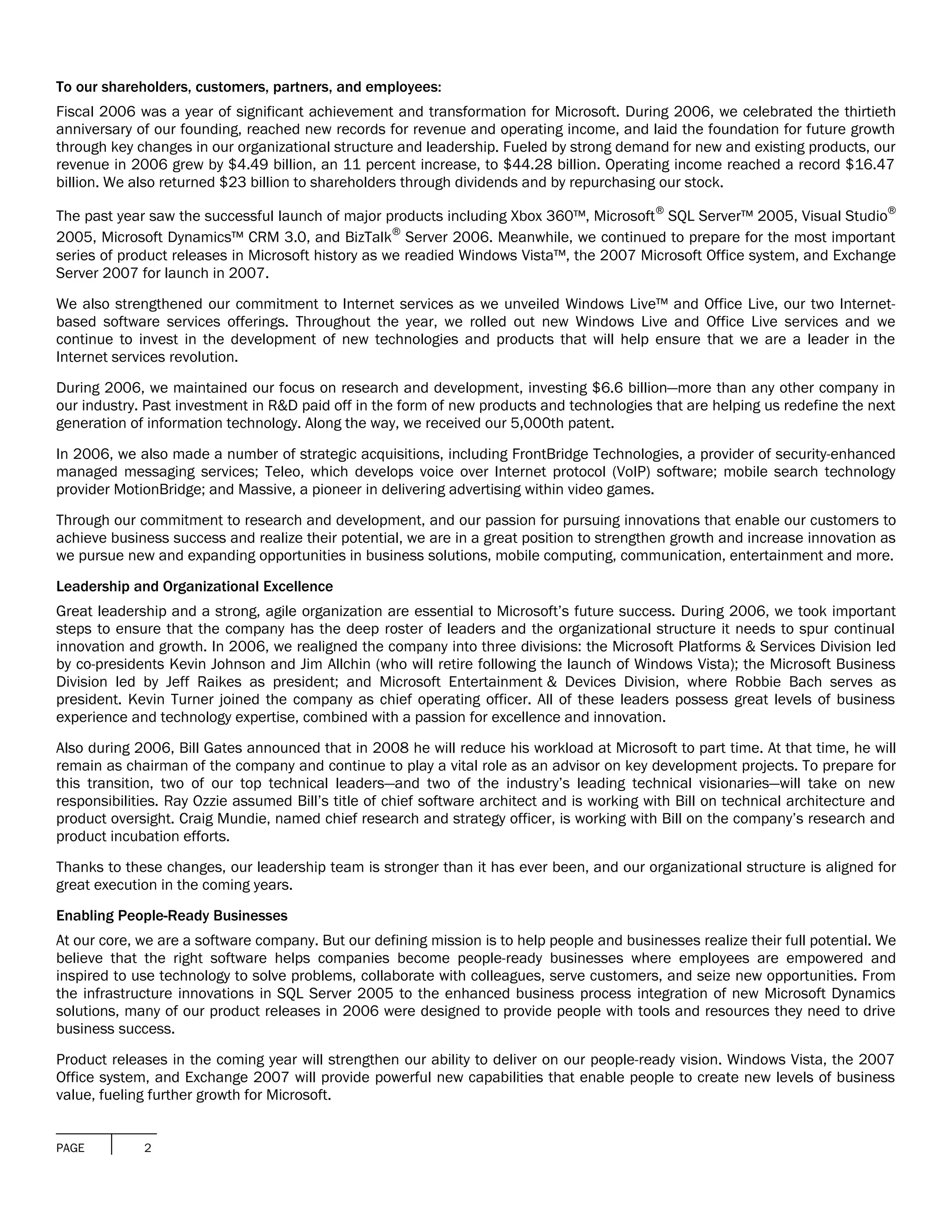 Microsoft 2006 Annual Report | DOC