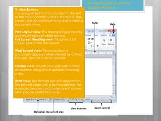 Ms 2010 tutorial topic 2 navigating the interface | PPTX