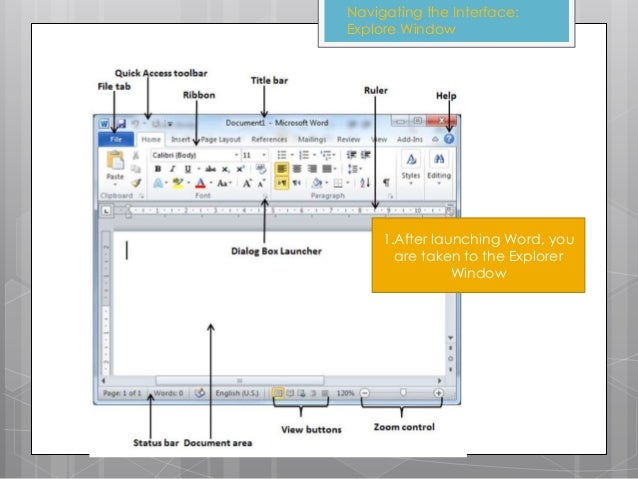 Ms 2010 tutorial topic 2 navigating the interface