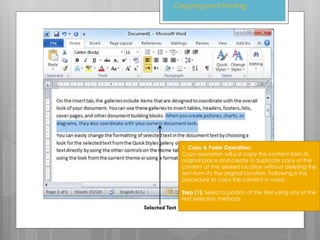 Ms 2010 tutorial topic 4 copy and paste | PPT
