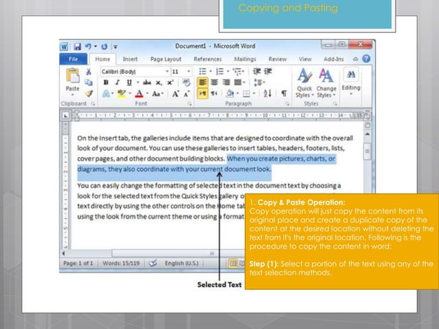 Ms 2010 tutorial topic 4 copy and paste | PPT