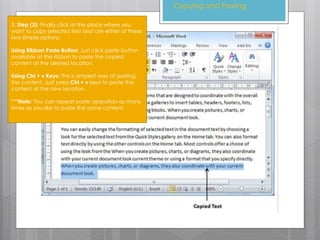 Ms 2010 tutorial topic 4 copy and paste | PPT