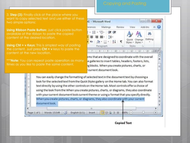Ms 2010 tutorial topic 4 copy and paste | PPT