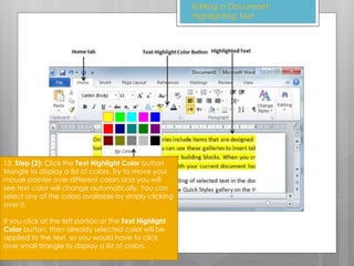 Ms 2010 tutorial topic 4 editing a document (edit text_tutorial) | PPTX