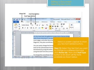 Ms 2010 tutorial topic 4 editing a document (edit text_tutorial) | PPTX