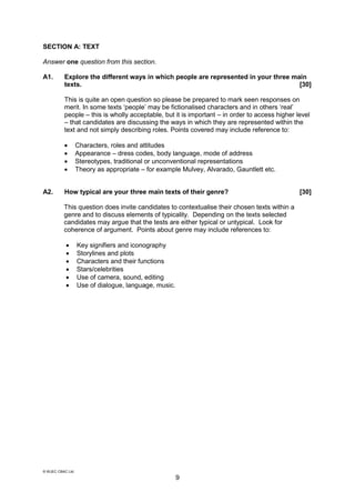 Mark Scheme - Media Studies AS Level | PDF