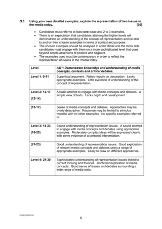 Mark Scheme - Media Studies AS Level | PDF