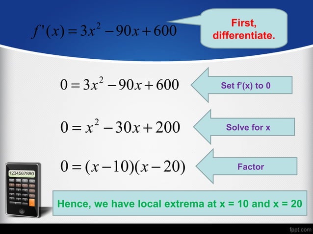 Math Studies Calculus Application | PPT