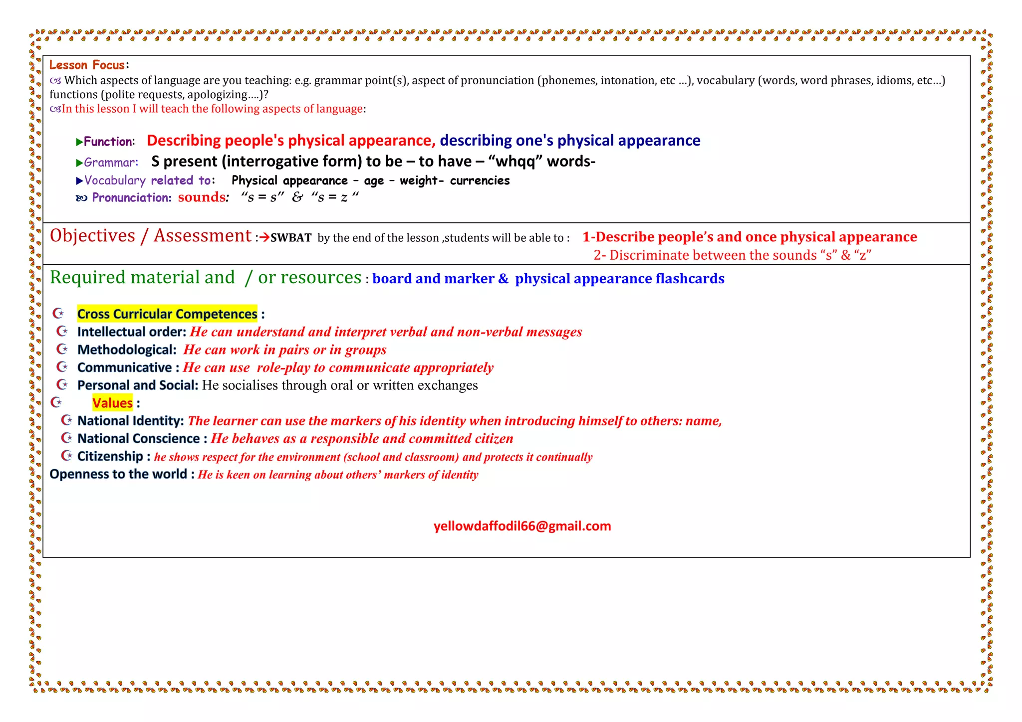 Ms2 seq 1 lesson 1 descrbign physical appearance | PPT