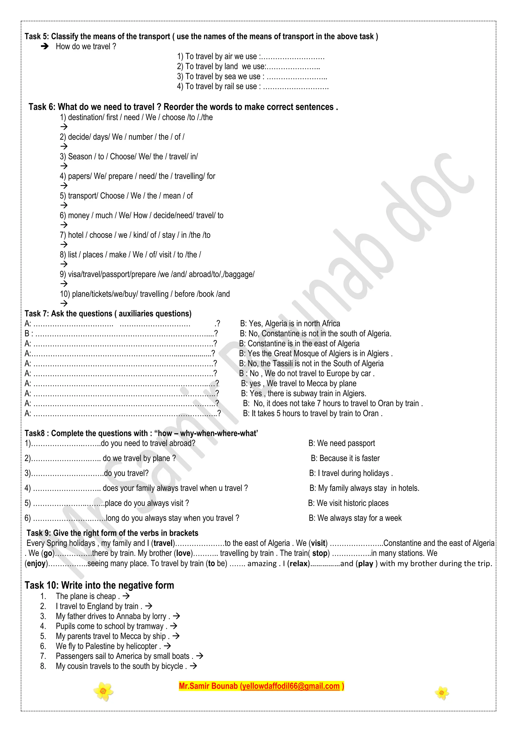 lexis & tasks related to travelling & revision of simple present tense.pdf