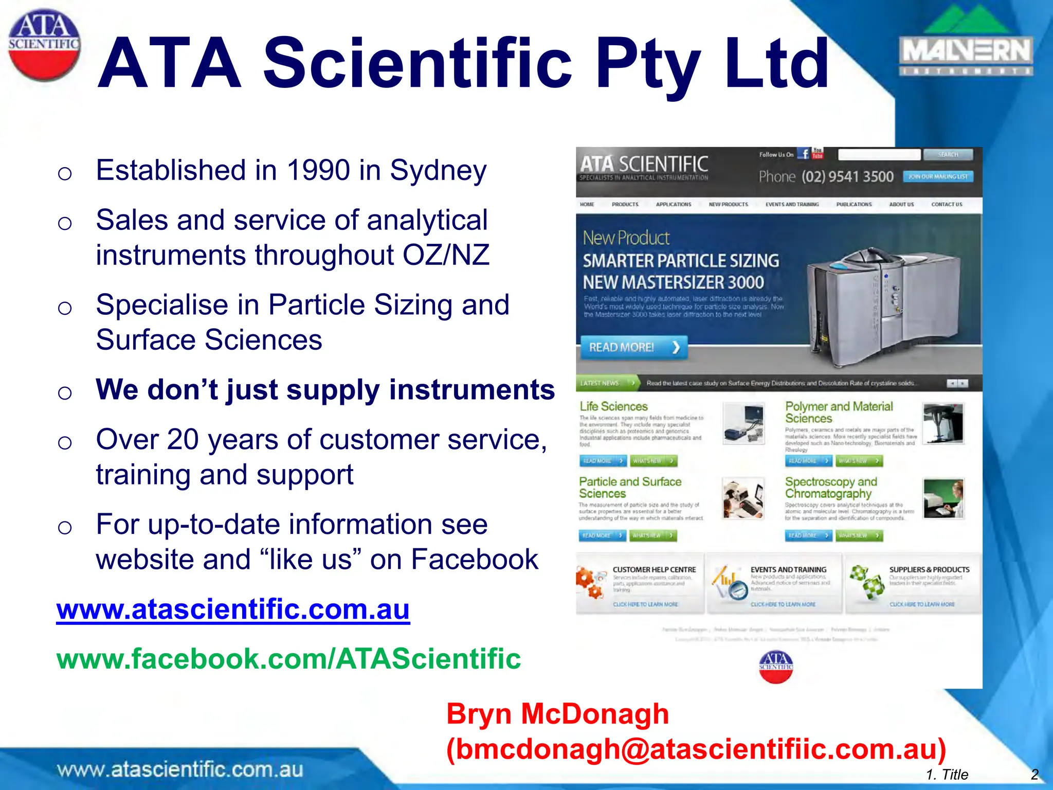 MS3000-Presentation Malvern Particle size analyser | PDF
