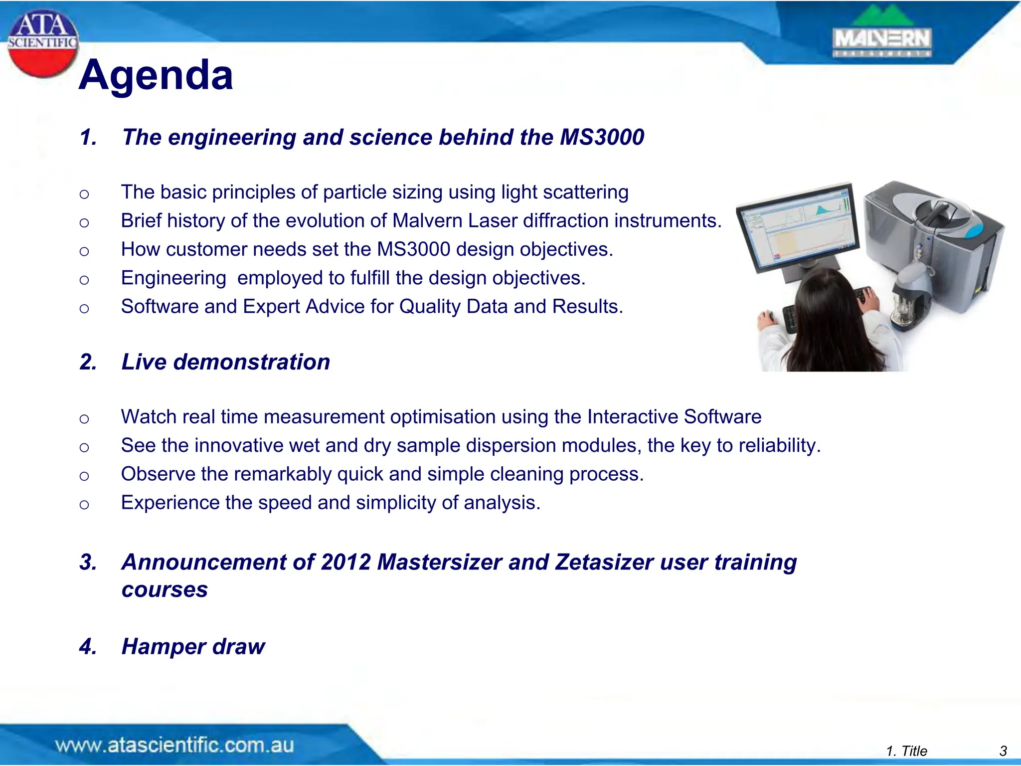 MS3000-Presentation Malvern Particle size analyser | PDF