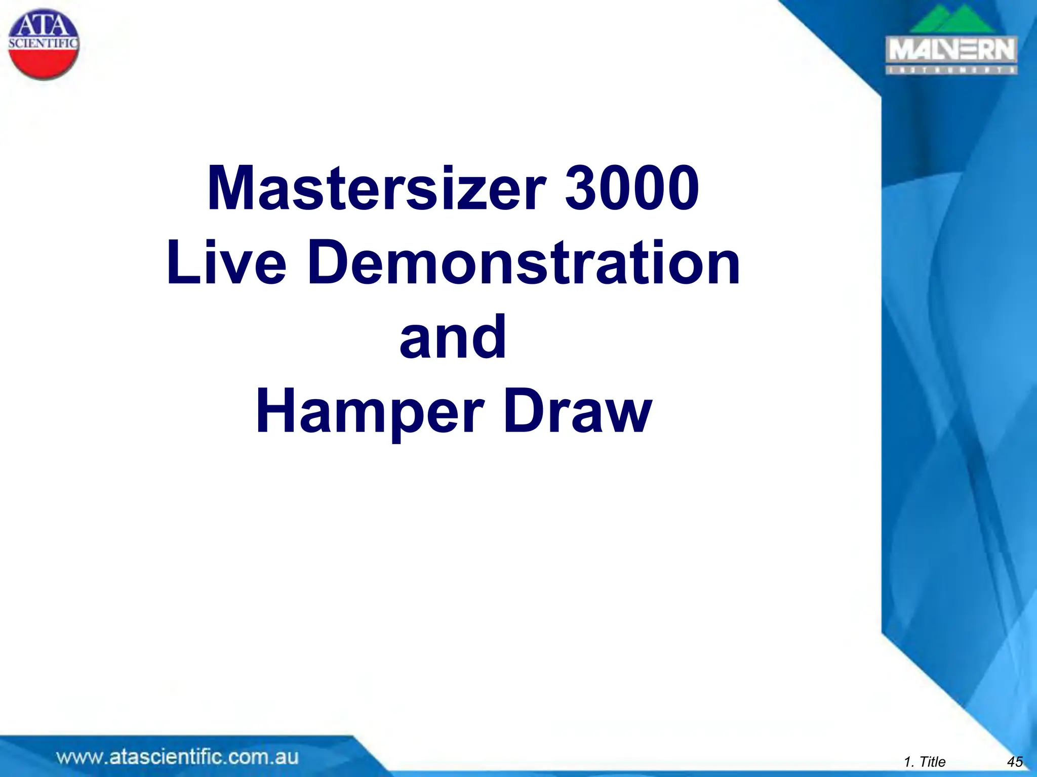 MS3000-Presentation Malvern Particle size analyser | PDF