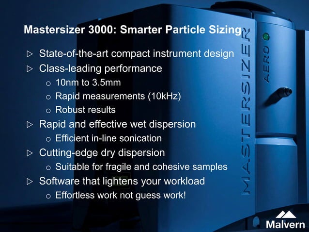 MS3000-Presentation Malvern Particle size analyser | PDF