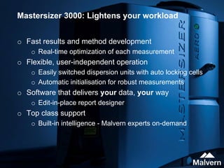 MS3000-Presentation Malvern Particle size analyser | PDF