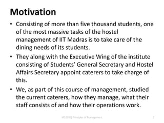 Analysis of Mess Management at IIT Madras | PDF