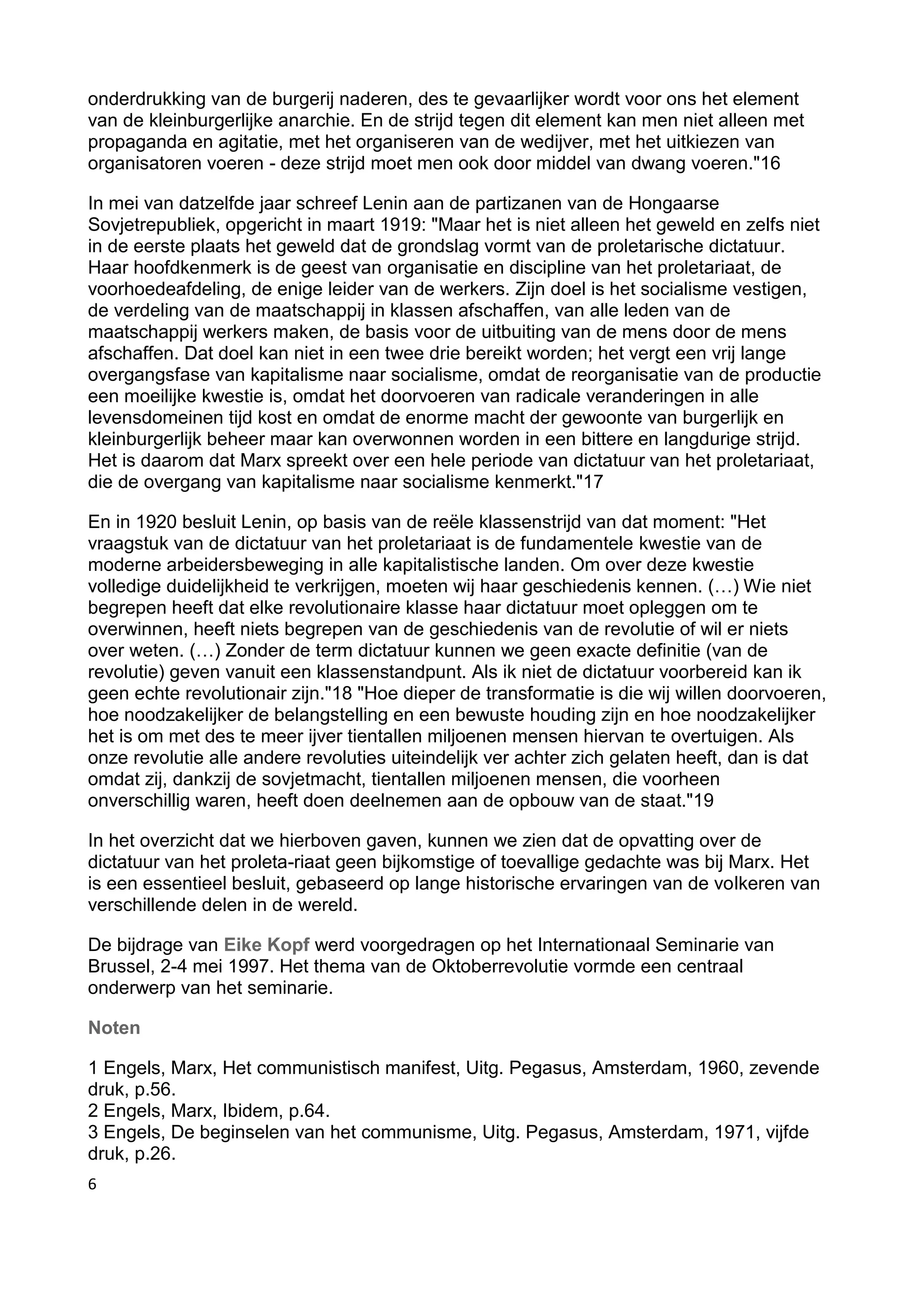 Marx, Engels en Lenin over de dictatuur van het proletariaat. | PDF