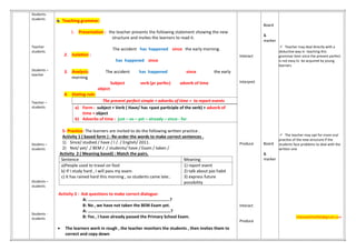 Ms4 level reporting event (file six) present perfect | PDF