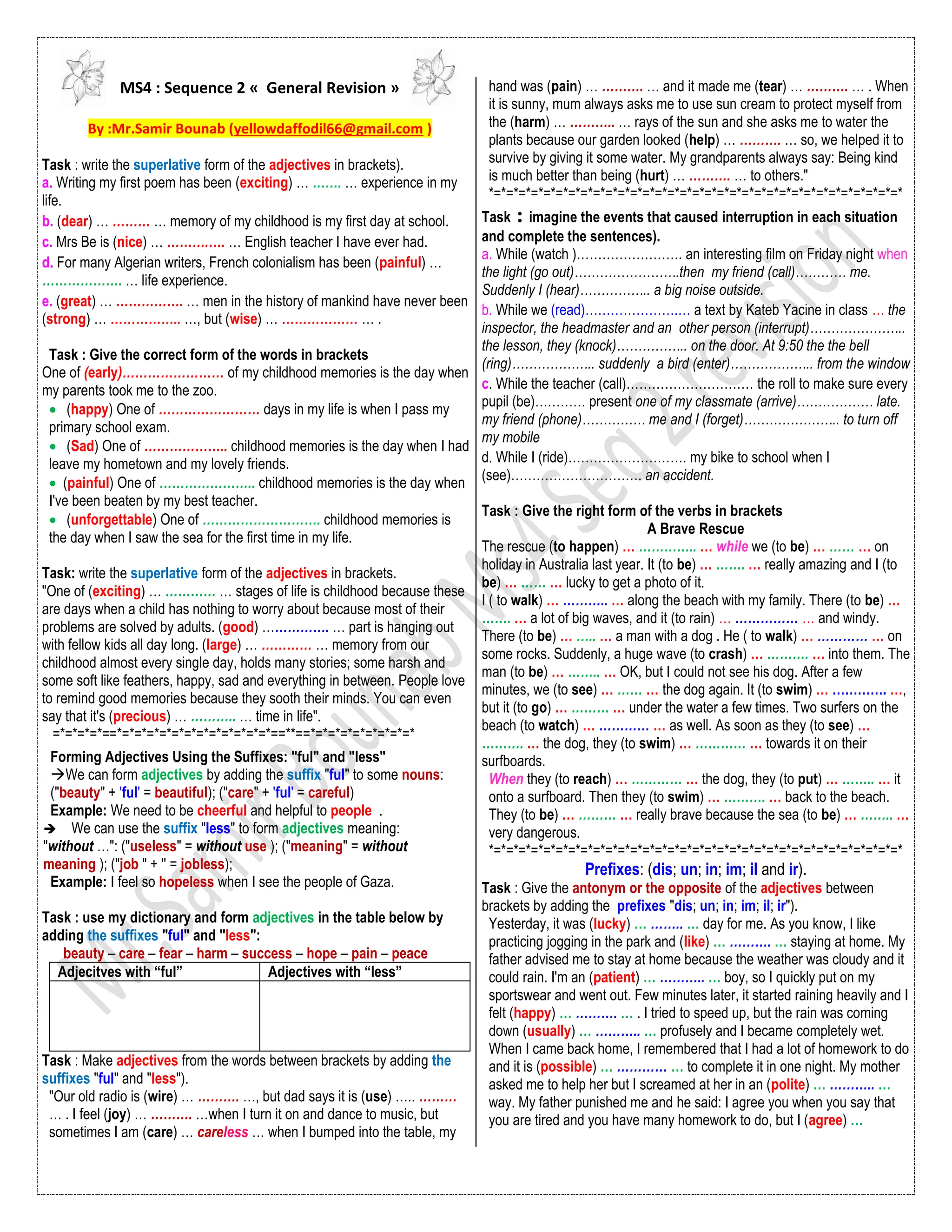 general grammar revision for MS4 learners seq 2 | PDF