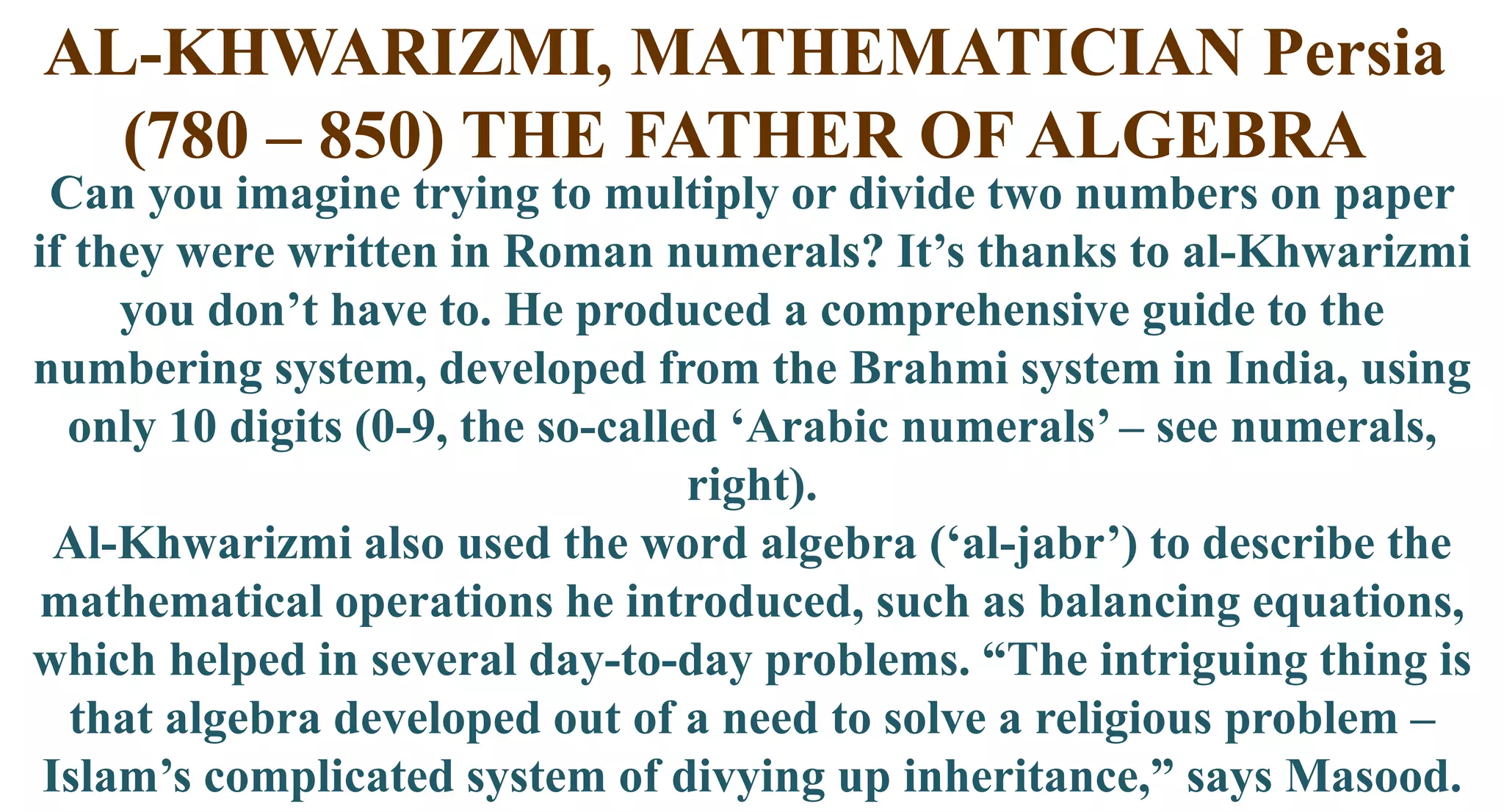MS4 Project Two Timeline of Arab Scientists ppt | PPTX