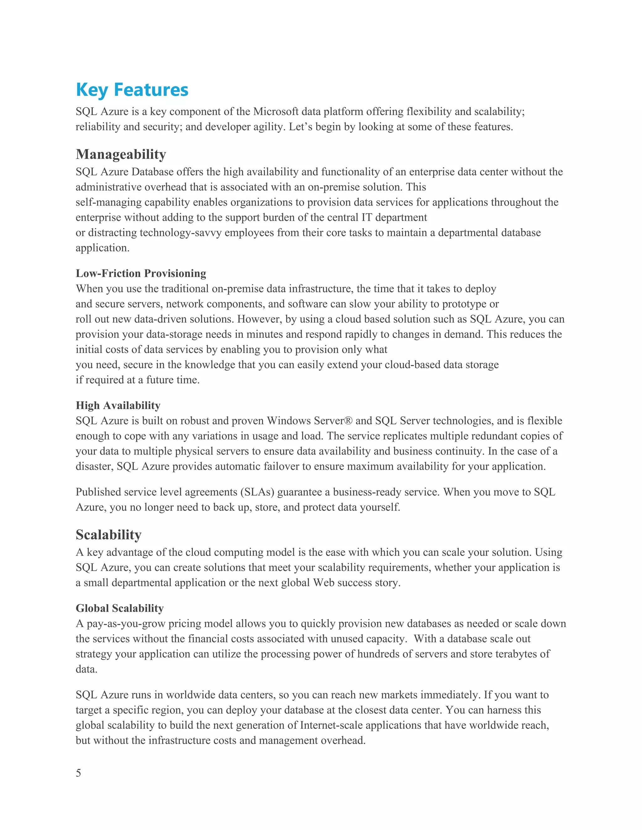 Sql Azure Database Whitepaper R01 Doc Databases Computer Software And Applications