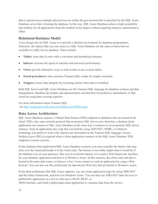 Sql Azure Database whitepaper r01 | DOC | Databases | Computer Software ...