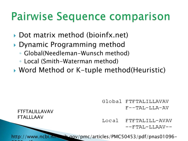 Sequence Alignment,Blast, Fasta, MSA | PPT