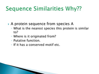 Sequence Alignment,Blast, Fasta, MSA | PPTX