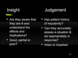 Assessing Mental State: looking, listening and asking | PPT