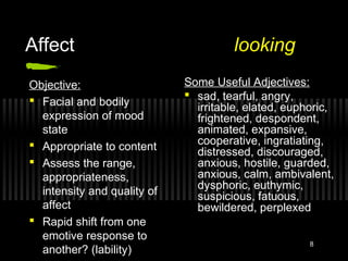 Assessing Mental State: looking, listening and asking | PPT