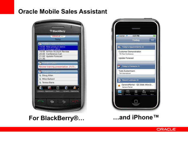 Crm Oracle Oracle Mobile Sales Assistant Ppt