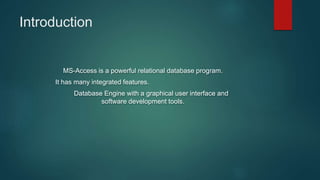 Ms access 1 | PPTX