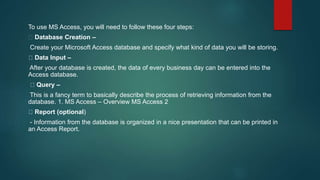 Ms access 1 | PPTX
