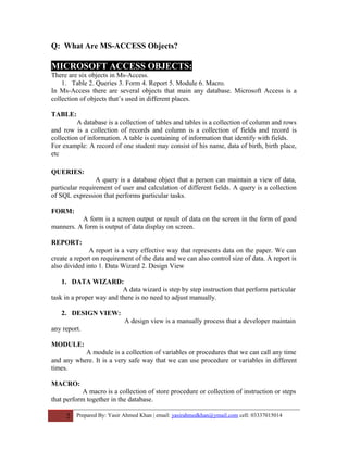 Ms access Database | PDF