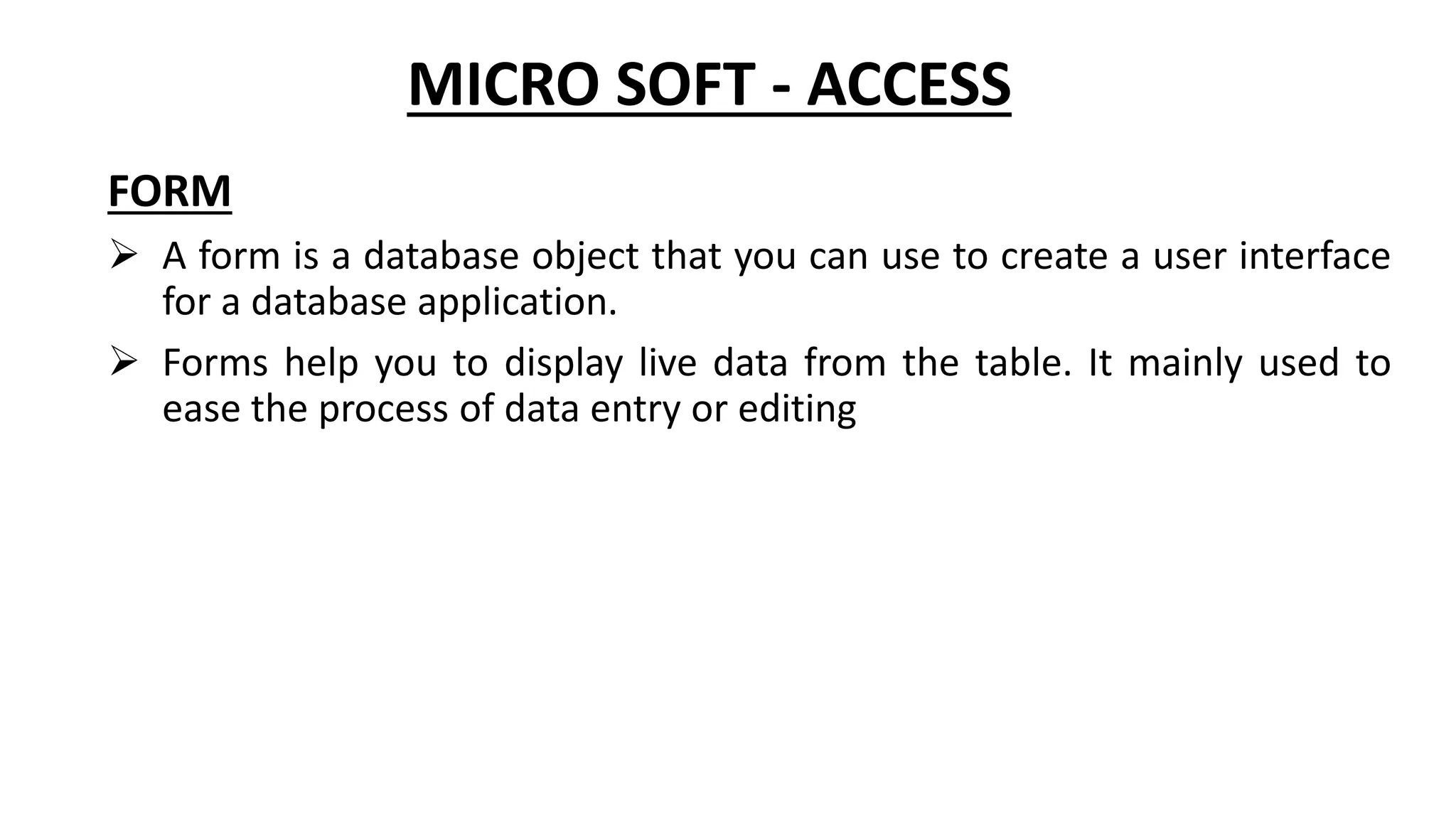 MS ACCESS.pptx | Databases | Computer Software and Applications
