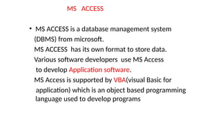 MS ACCESS.pptxhdjv.vm mvmbkvjfuguyfjfjvjvj | PPTX