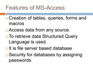 Ms access | PPTX