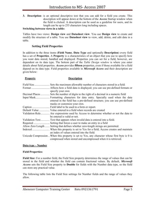 Ms access 2007 pptx | PDF