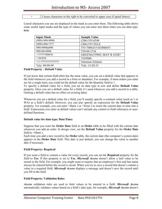 Ms access 2007 pptx | PDF