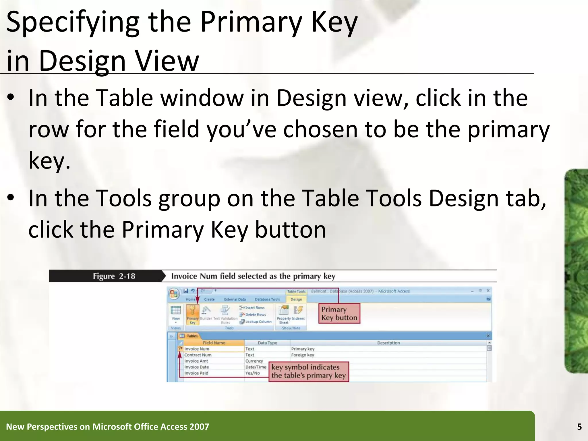 MS ACCESS DEFINING DESIGN VIEW AND DATASHEET VIEW.ppt