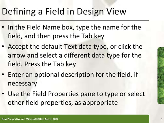 MS ACCESS DEFINING DESIGN VIEW AND DATASHEET VIEW.ppt