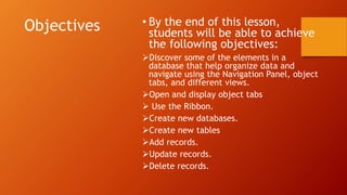 MS Access Intro | PPTX | Databases | Computer Software and Applications