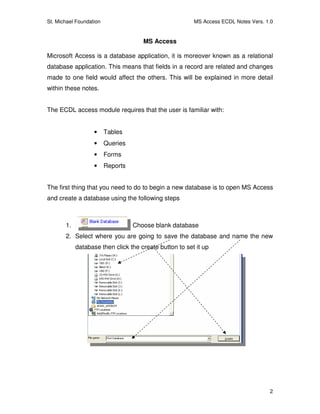 Ms access notes | PDF
