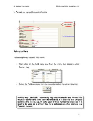 Ms access notes | PDF